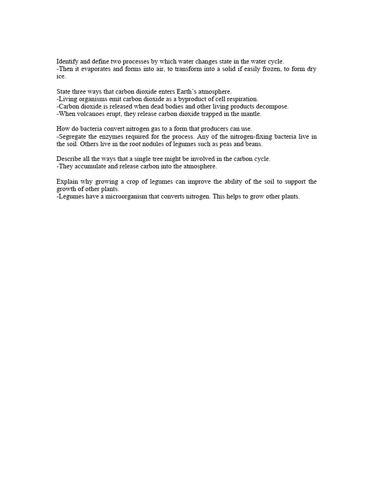 envi scie biogeochemical cycles assignment | PDF