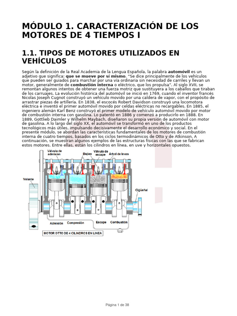 Modulo 1 Caracterizacion de Los Motores de 4 Tiempos I | PDF | Termodinámica | Entropía
