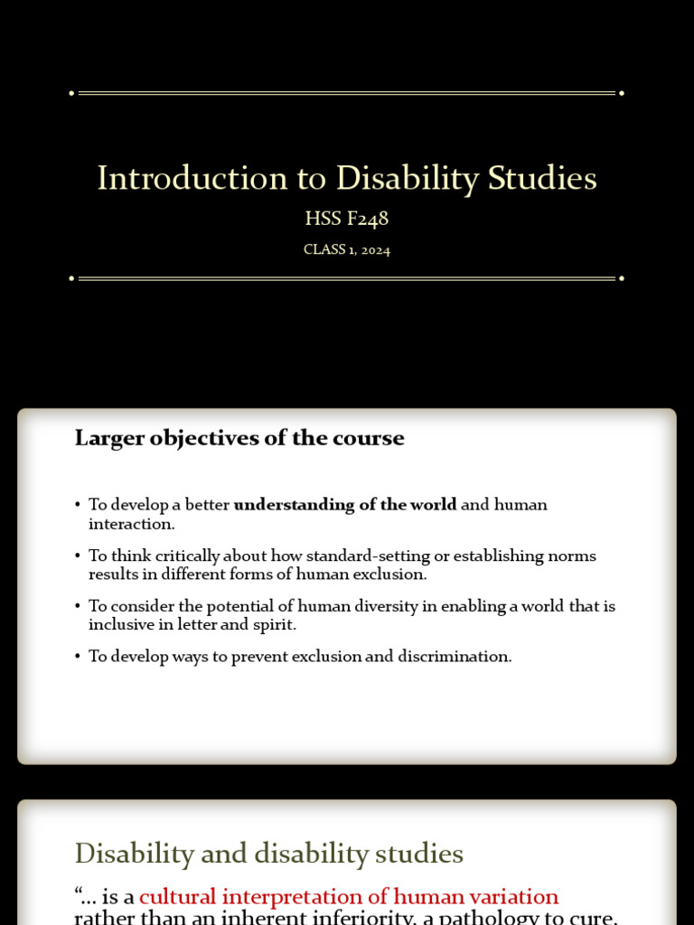 Introduction to Disability Studies Course | PDF | Disability | Violence