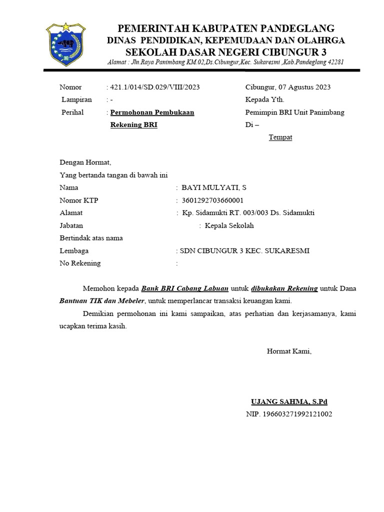 Permohonan REK BRI | PDF