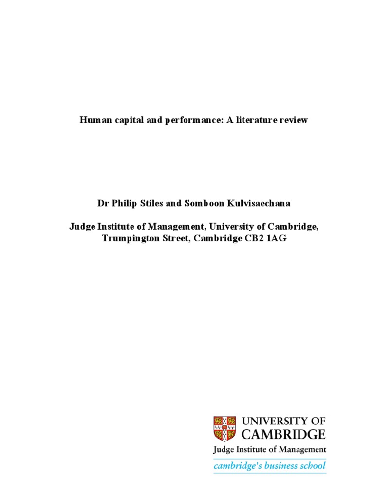 Human Capital and Performance | PDF | Human Capital | Social Capital