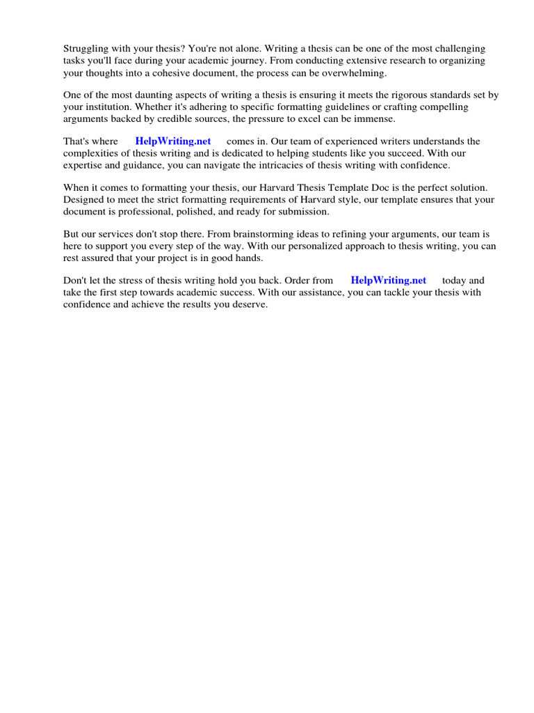 Harvard Thesis Template | Download Free PDF | Thesis | Apa Style