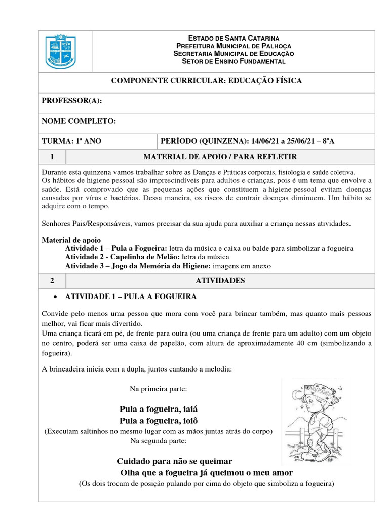 Pula A Fogueira, Iaiá Pula A Fogueira, Ioiô: E S C P M P S M E S E F | PDF