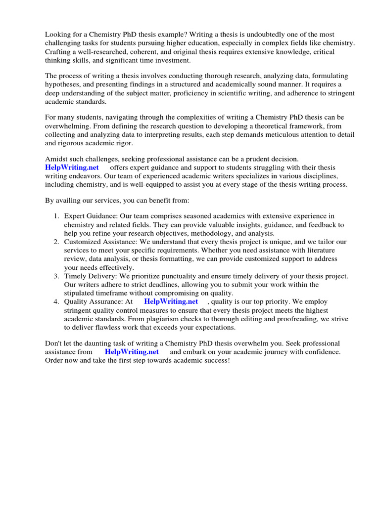 Chemistry Phd Thesis Example | PDF | Thesis | Ion