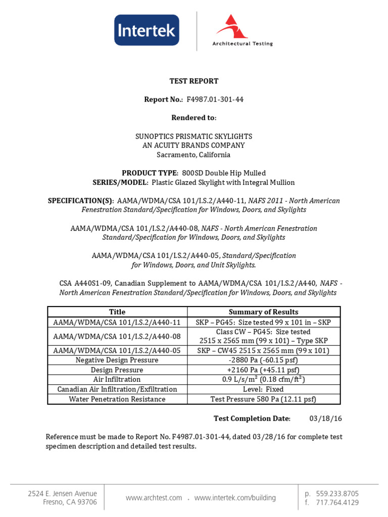Multilite A440 Test Report | PDF | Window | Screw