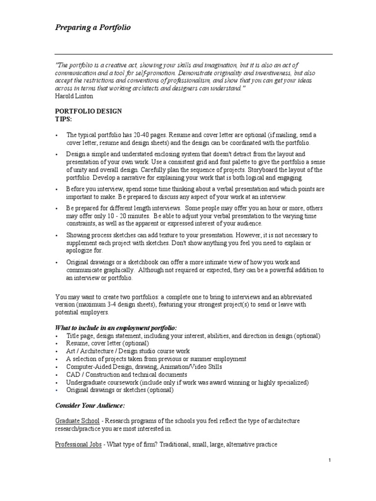 Portfolio Guidelines | PDF