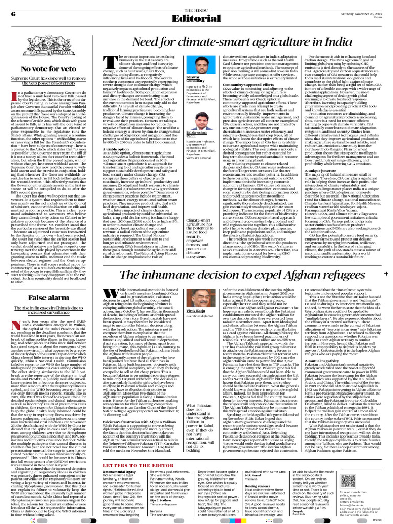 All English Editorials 25 - 11 | PDF | Agriculture | Climate Change