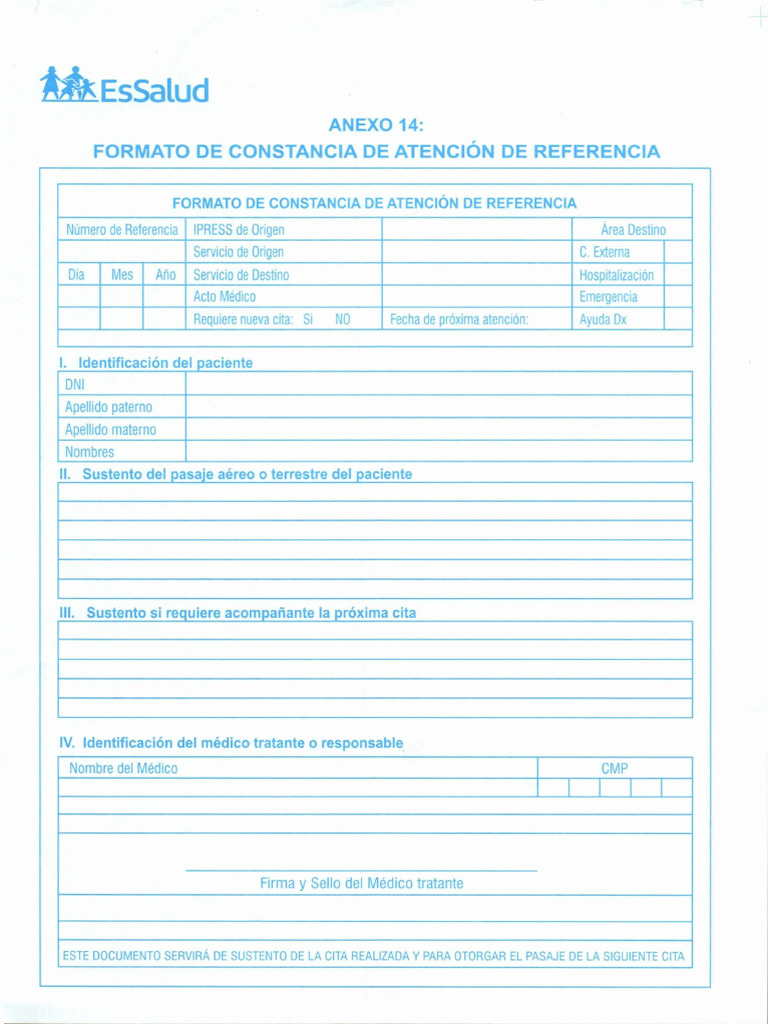 Formato Anexo 14 Essalud | PDF