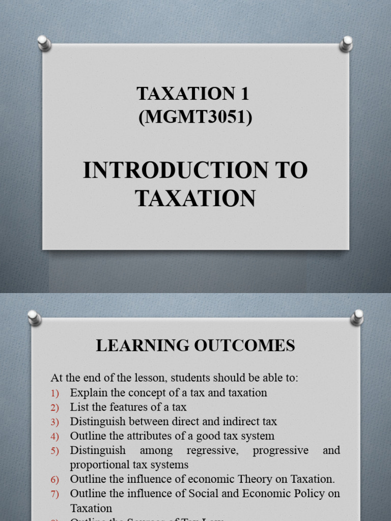 Introduction to Taxation | PDF