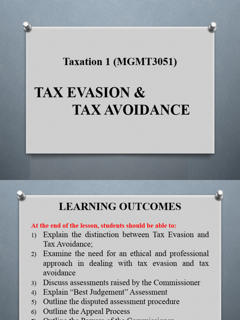 Tax Evasion vs. Tax Avoidance Explained | PDF | Tax Noncompliance | Taxes