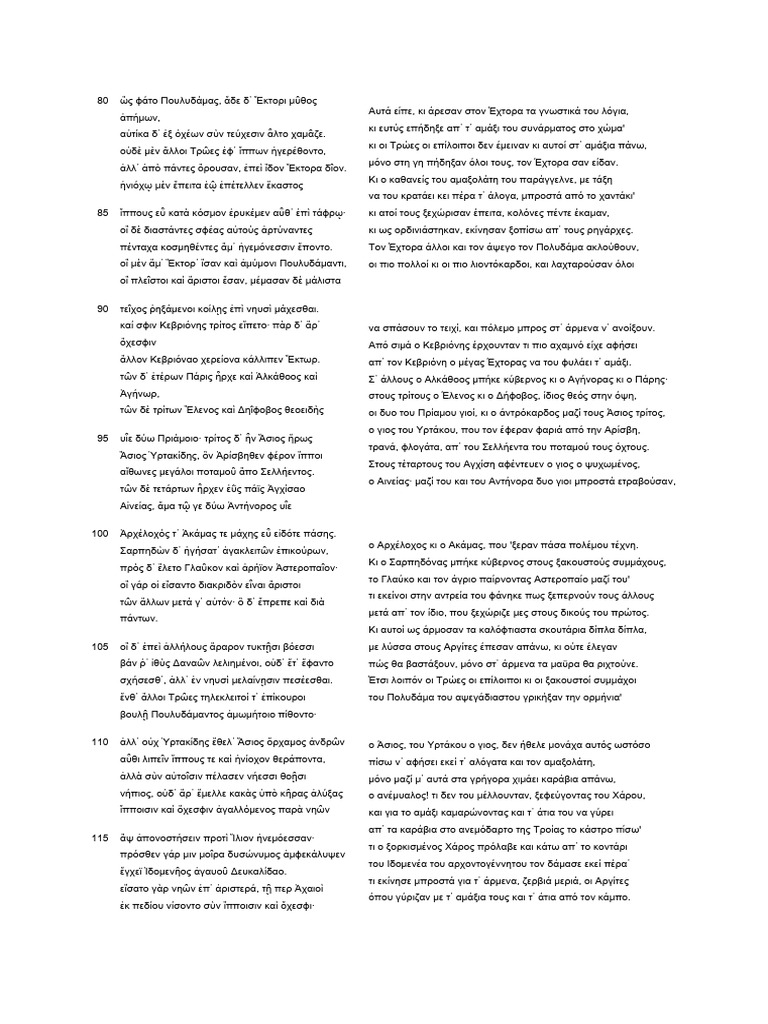 ΟΜΗΡΟΥ ΙΛΙΑΣ -Μ-80 | PDF