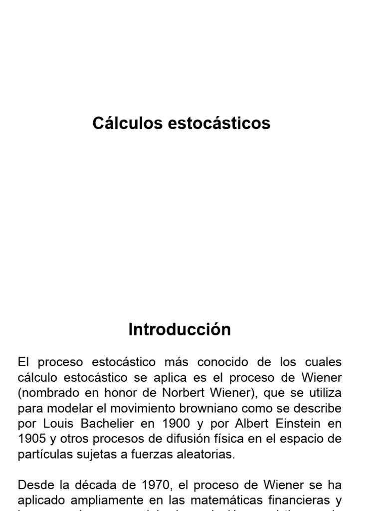 Cálculo Estocástico en Finanzas | PDF | Métodos y materiales de ...