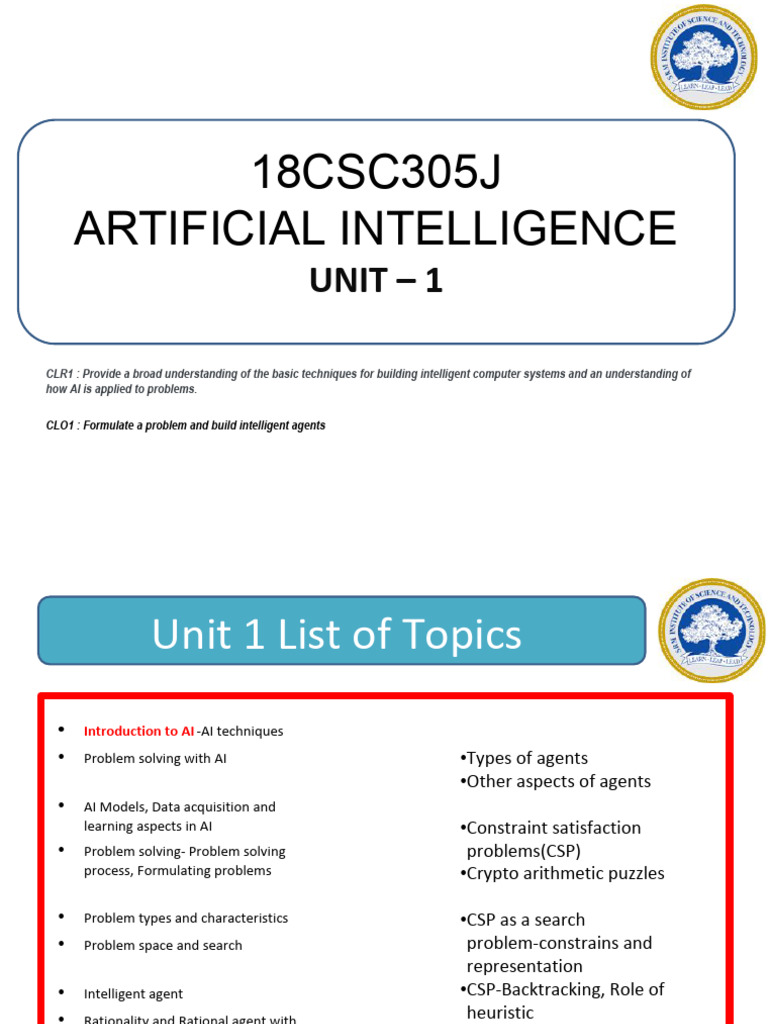 Unit 1 AI | PDF
