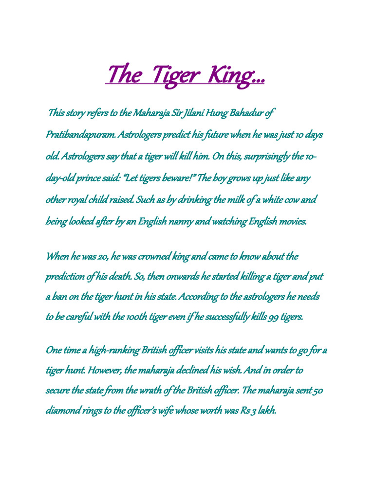 The Tiger King's Fate and Destiny | PDF