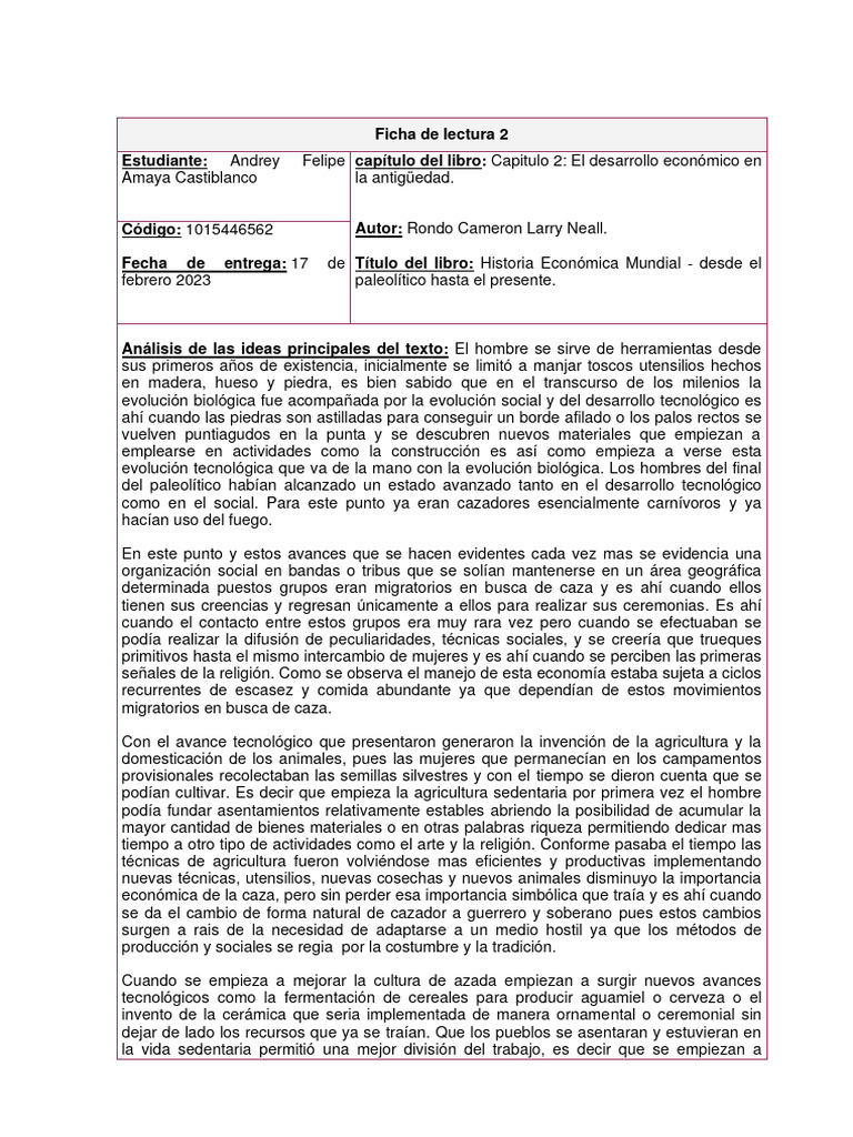 Formato Ficha Lectura No. 2 | PDF | Comercio | Agricultura