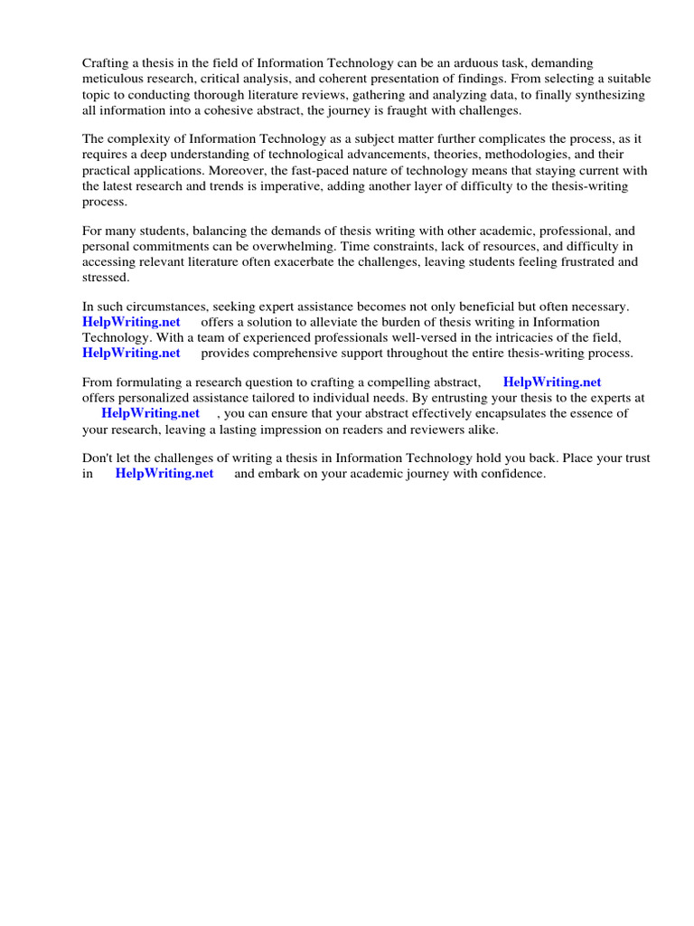 Abstract Thesis Information Technology | PDF | Thesis | Essays