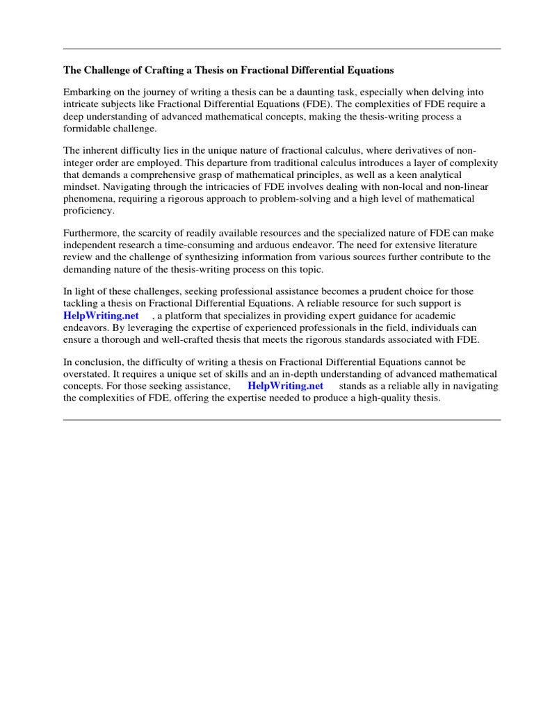 Thesis On Fractional Differential Equations Pdf Differential