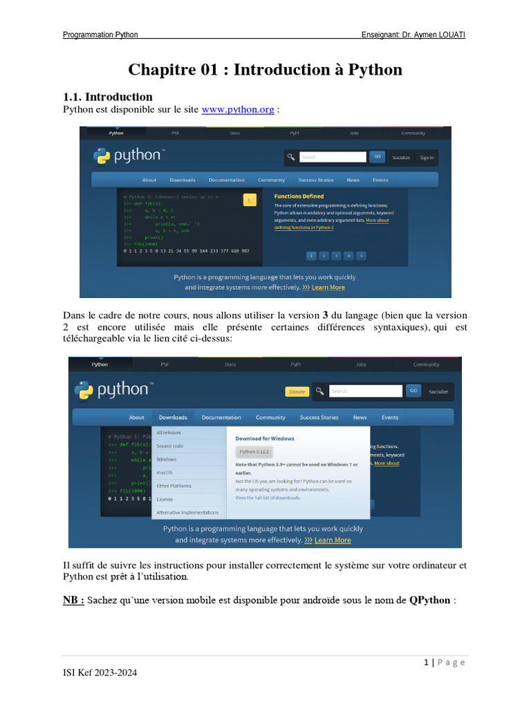 Cours Python 2024 Part - 1 | PDF