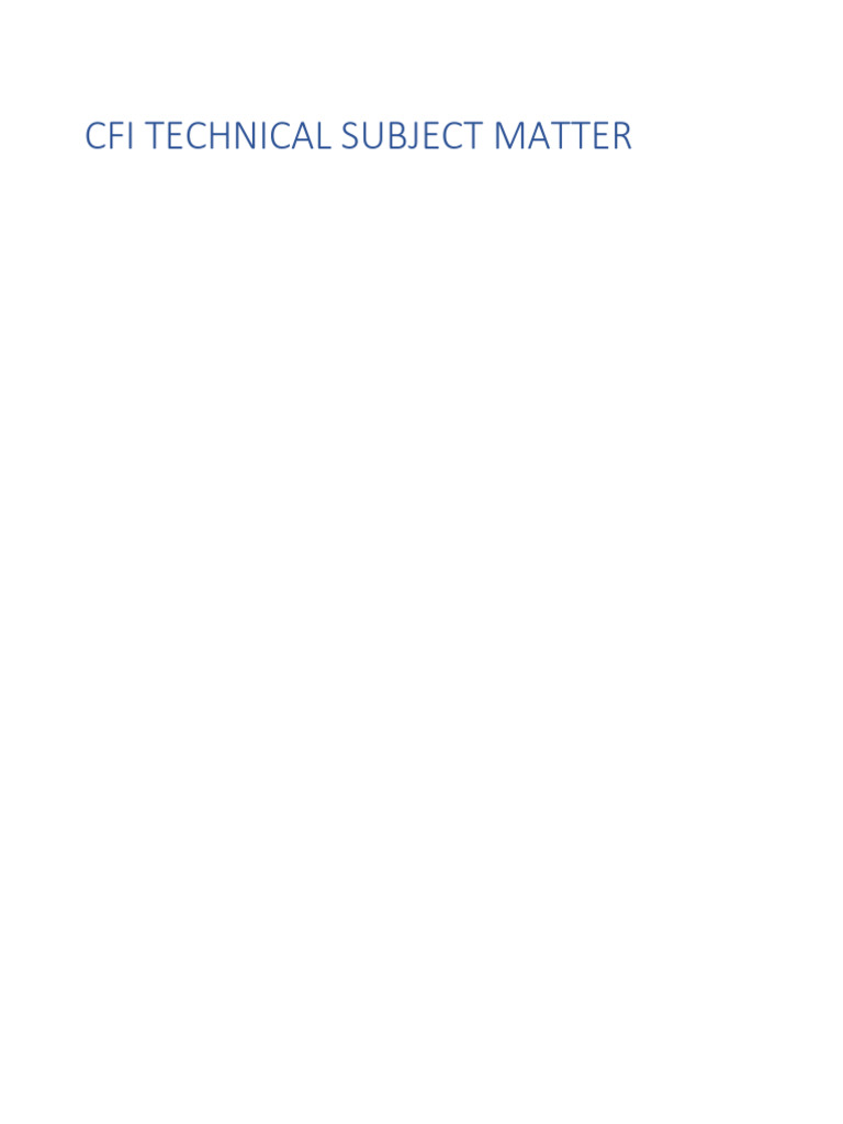 CFI Technical Subject Matter and Lesson Plans WIP 23.12.11 | PDF ...
