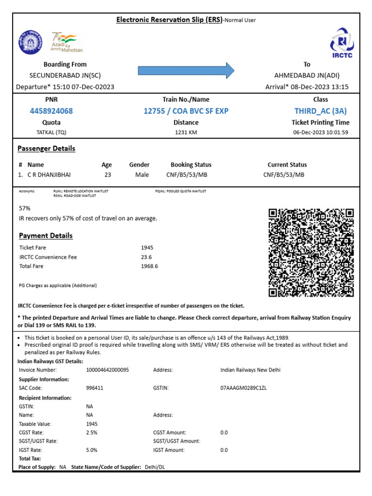 Coa BVC SF Exp Third - Ac (3A) : Boarding From To | PDF | Government ...