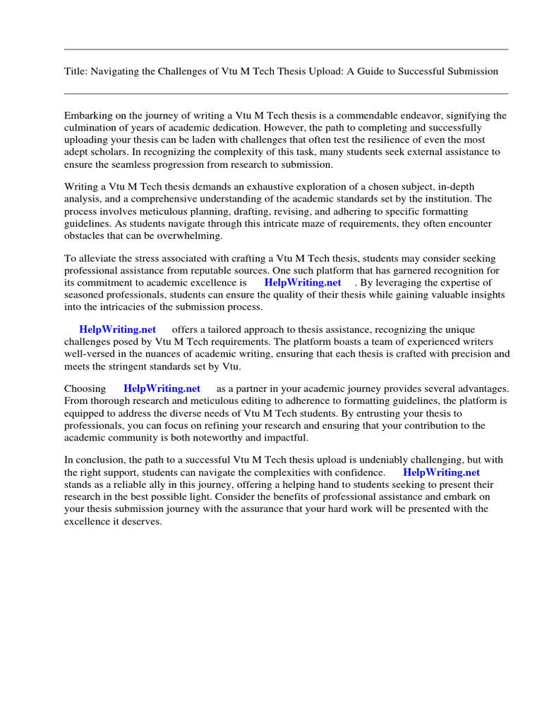 Vtu M Tech Thesis Upload | PDF | Thesis | Electronic Engineering