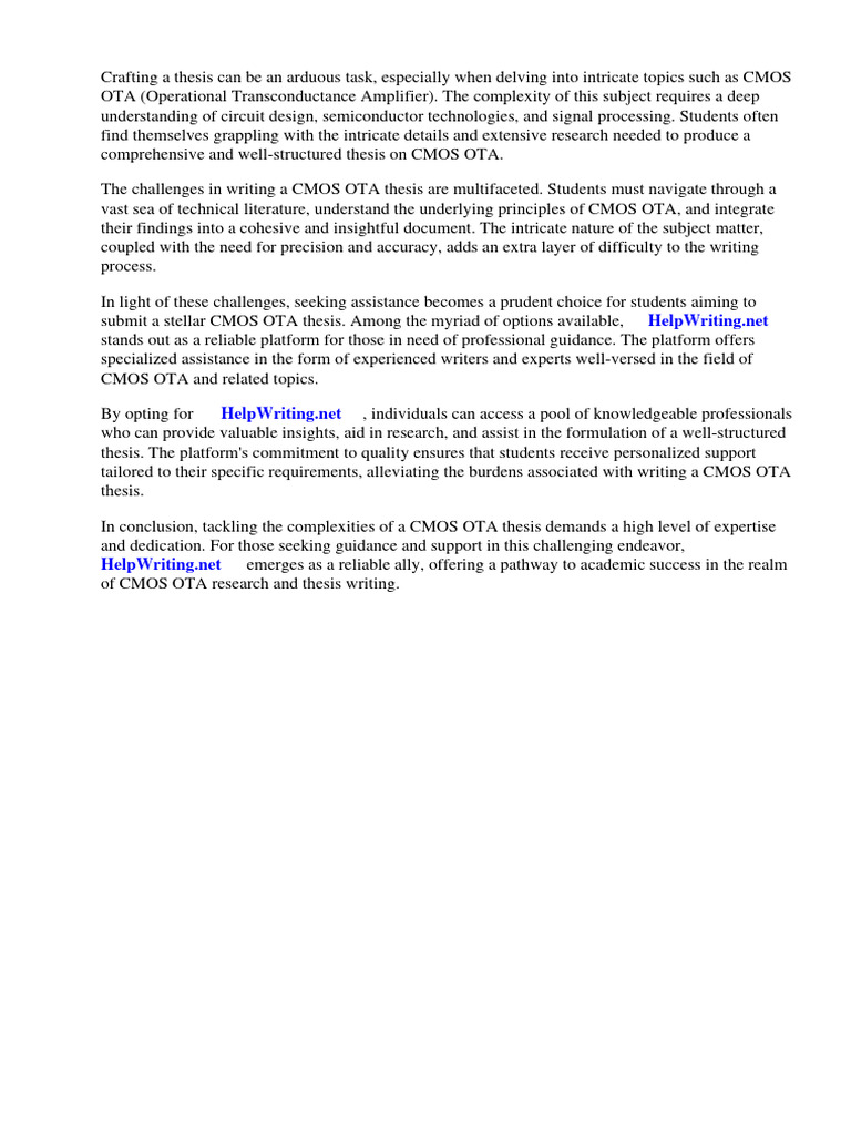 Cmos Ota Thesis | PDF | Amplifier | Operational Amplifier