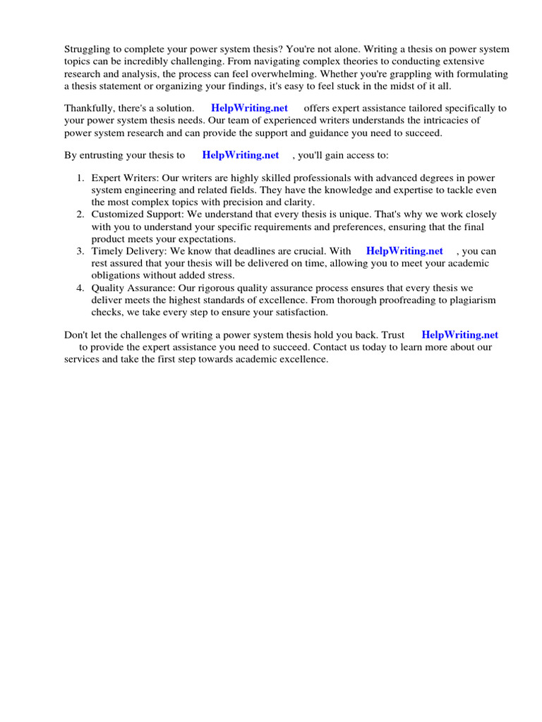 Power System Thesis Topics | PDF