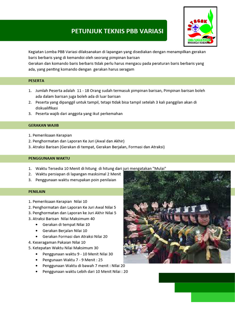 Petunjuk Lomba PBB Variasi 2023 | PDF | Teknologi & Rekayasa