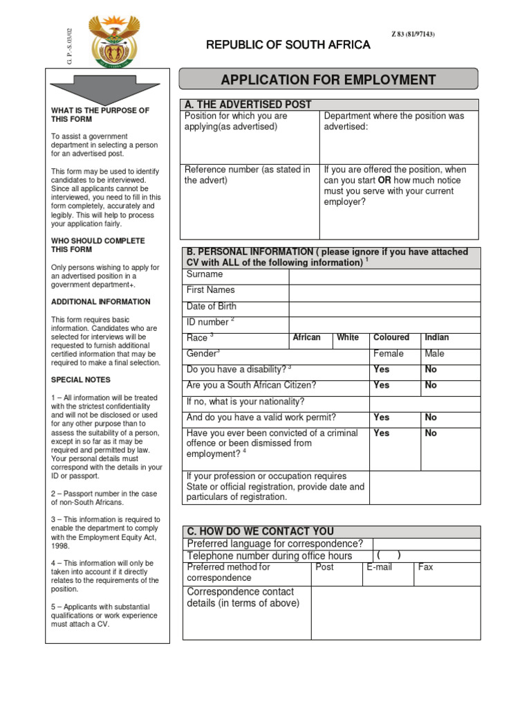 Government Job Application Form | PDF | Government | Justice