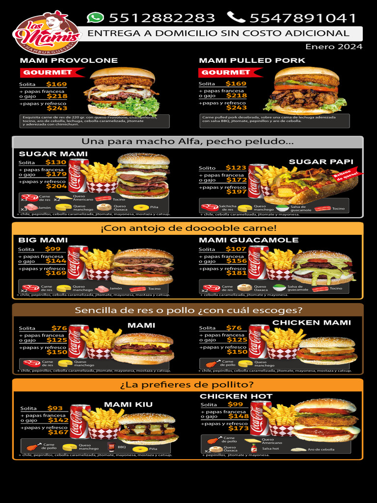 Menú Mamis | PDF | Salchicha | Salsa de tomate