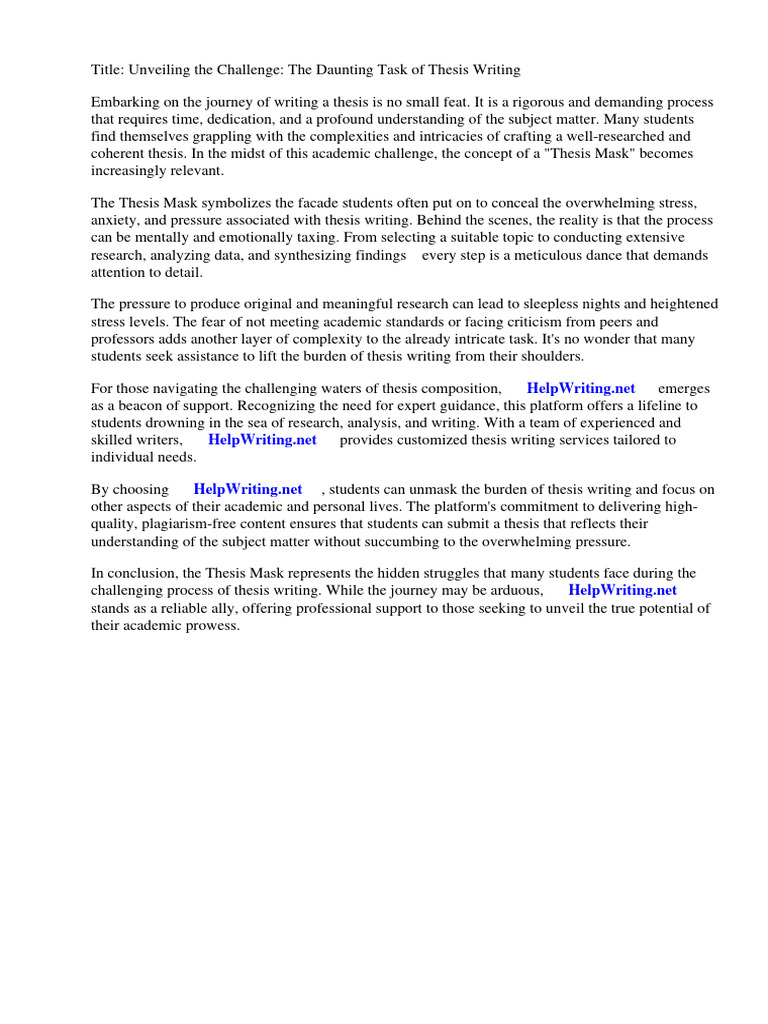 Thesis Mask | PDF | Experience | Knowledge