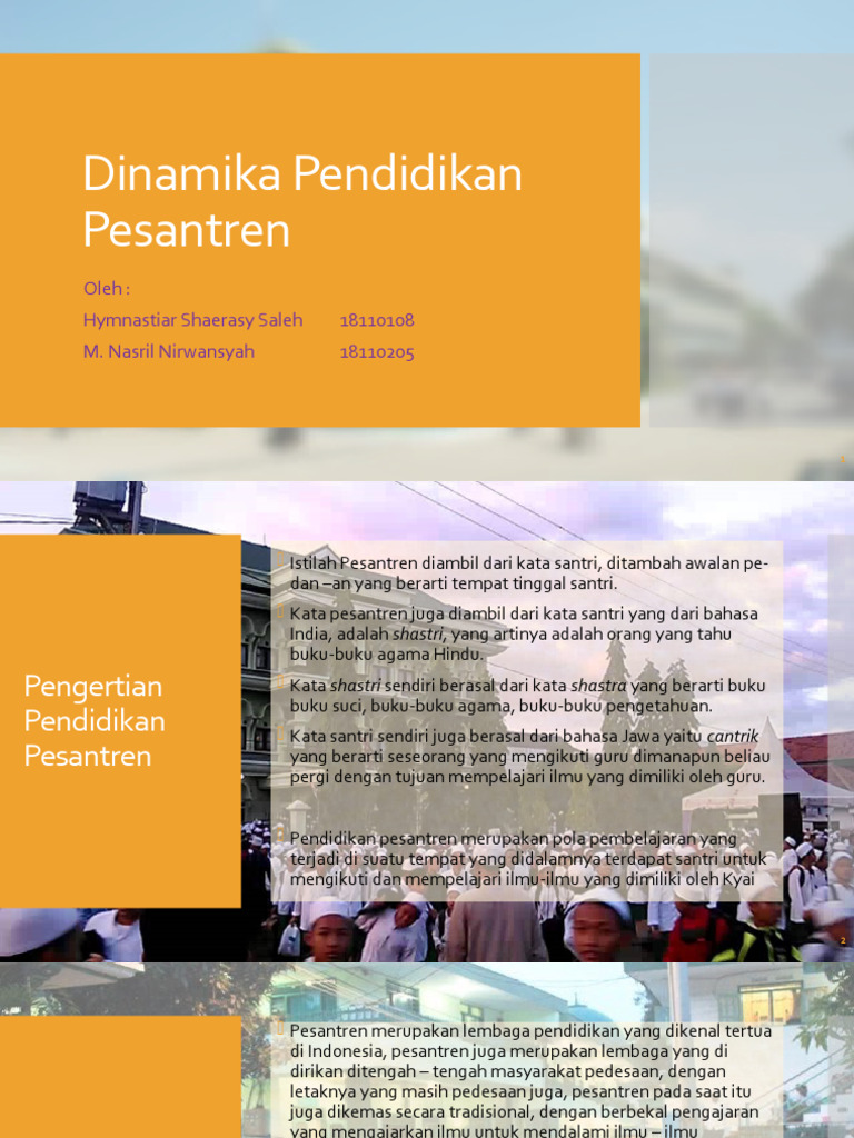 Dinamika Pendidikan Pesantren Kelompok 4 KSPI | PDF