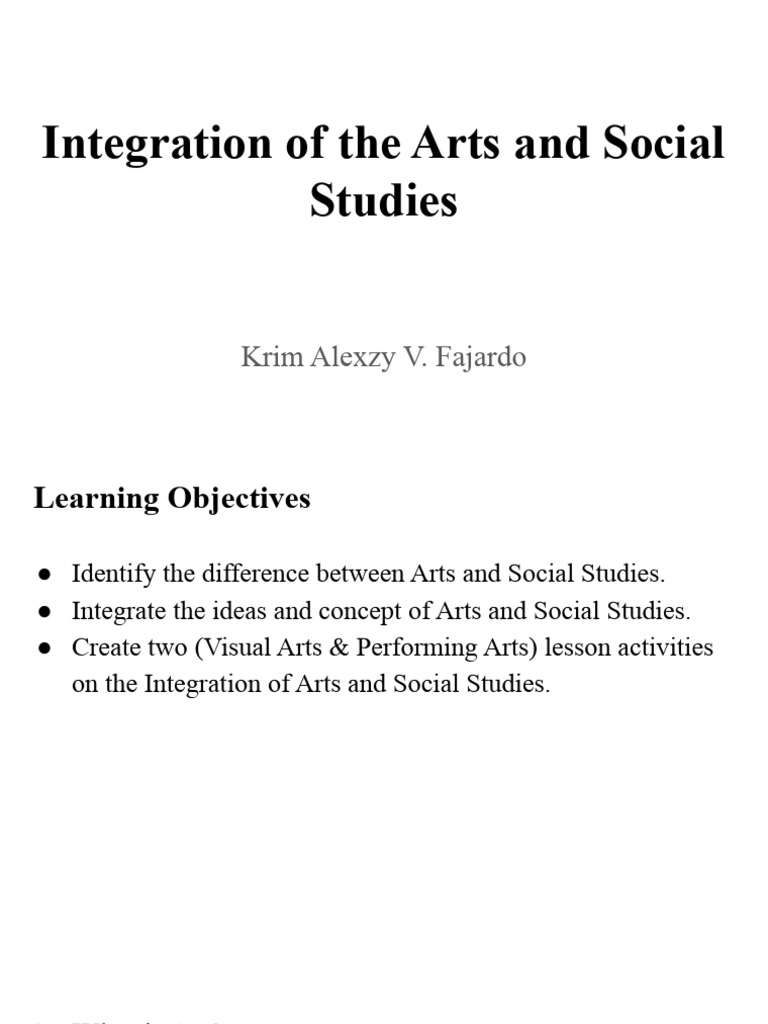 Integrating Arts with Social Studies Lessons | PDF | Cognition | Learning