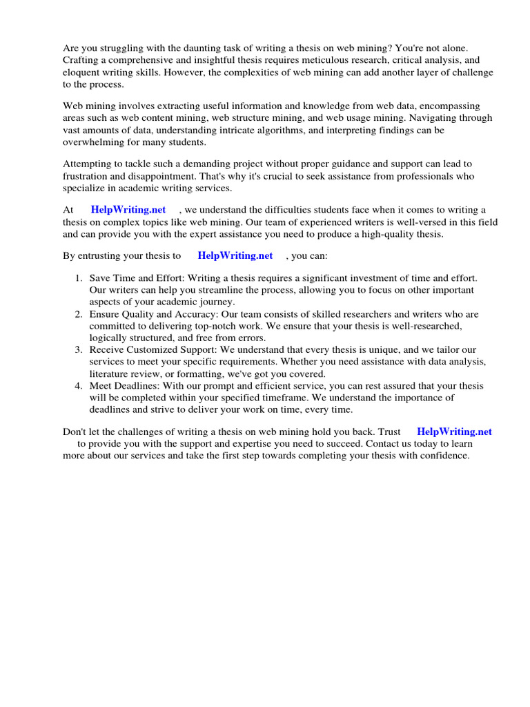 Thesis Report On Web Mining | PDF | Internet & Web | World Wide Web