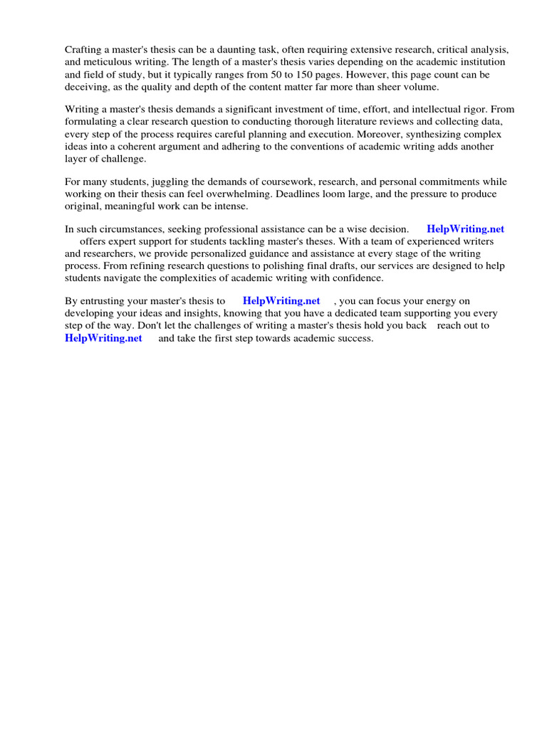 Master’s Thesis Writing Guide and Support | PDF | Career & Growth