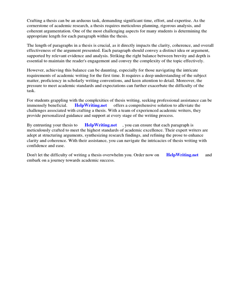 Thesis Paragraph Length | PDF