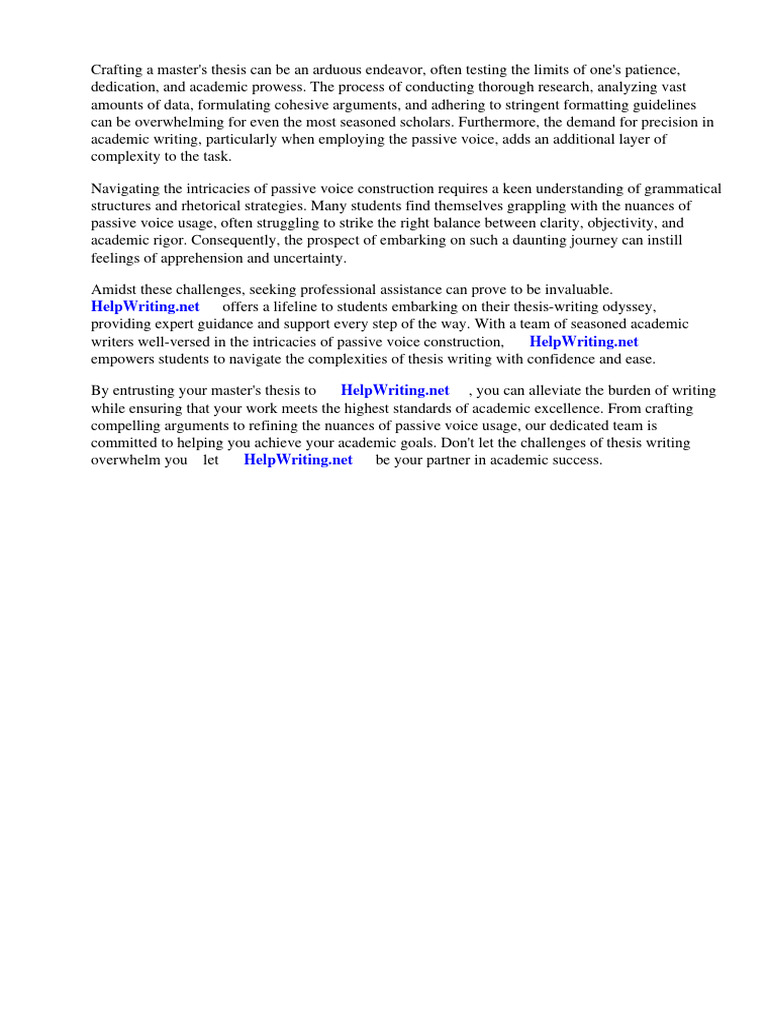 Master Thesis Passive Voice Guide | PDF | Verb | Linguistics