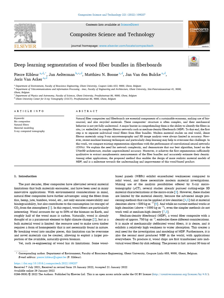 Deep Learning Segmentation of Wood Fiber Bundles in Fiberboards | PDF | Image Segmentation | Wood