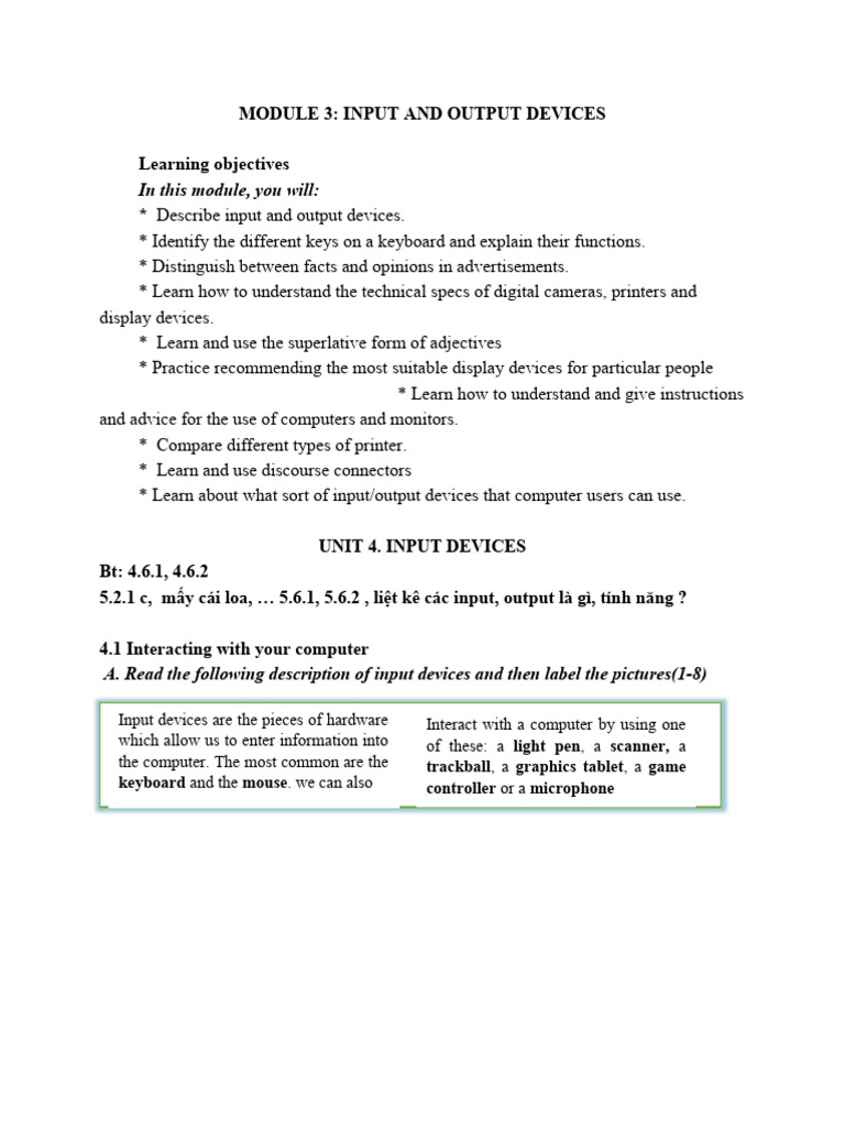 Textbook Unit 4 + 5 | PDF | Computer Monitor | Computer Keyboard