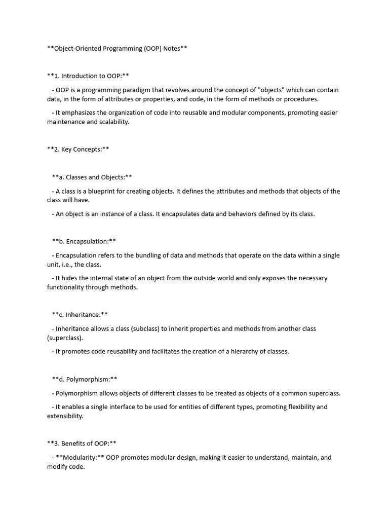 Oops Java Pdf Object Oriented Programming Inheritance Object Oriented Programming