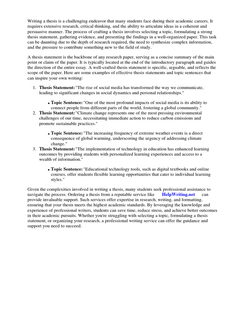 Crafting Effective Thesis Statements | PDF | Essays | Thesis