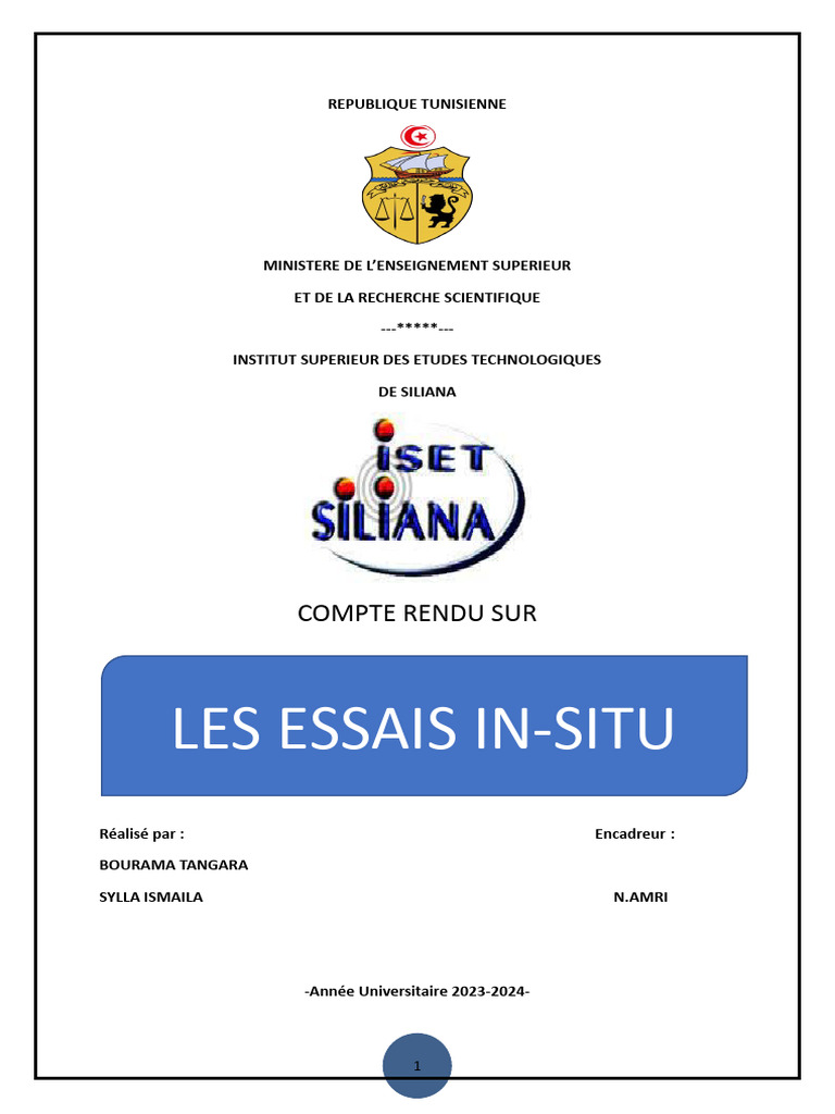 Essais In Situ : Définition et Méthodes | PDF | Contrainte de ...
