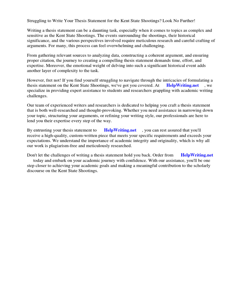 Thesis Statement For Kent State Shootings | PDF | Social Science