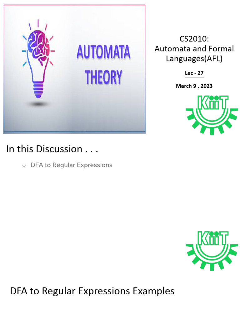 Automata and Formal Languages-Lec 27 | PDF | Linguistics | Digital Electronics