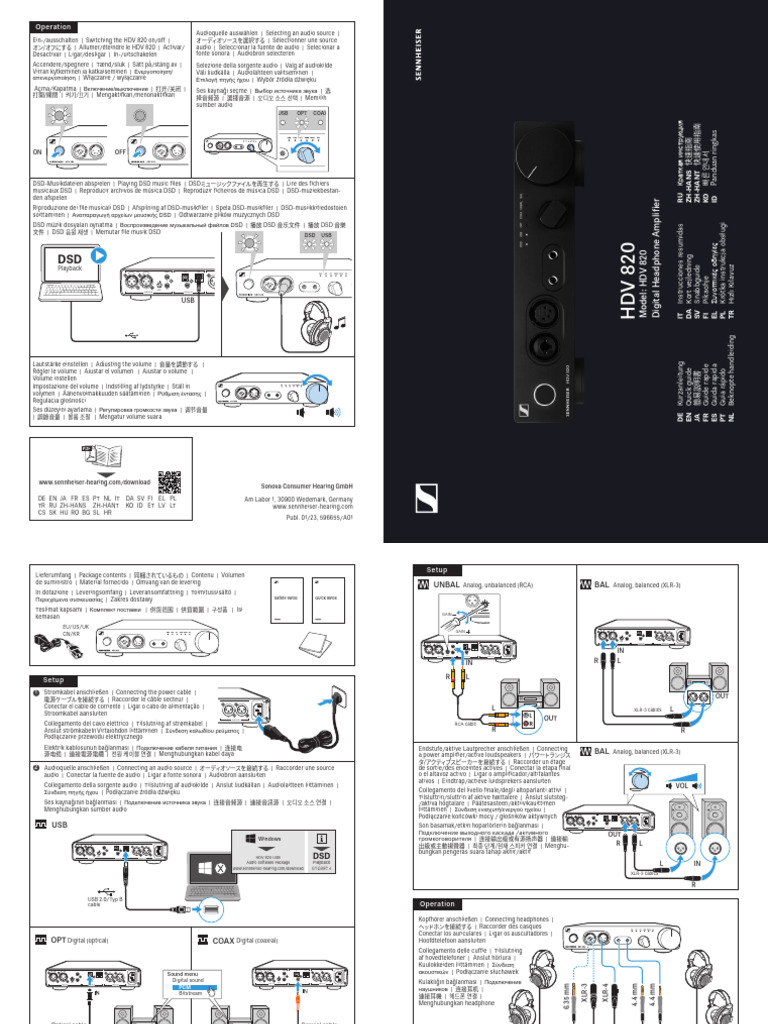 Sennheiser Quick - Guide - HDV820 - 012023 | PDF