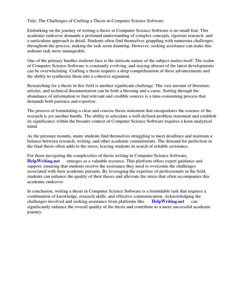 Thesis In Computer Science Software Pdf Computer Science Thesis