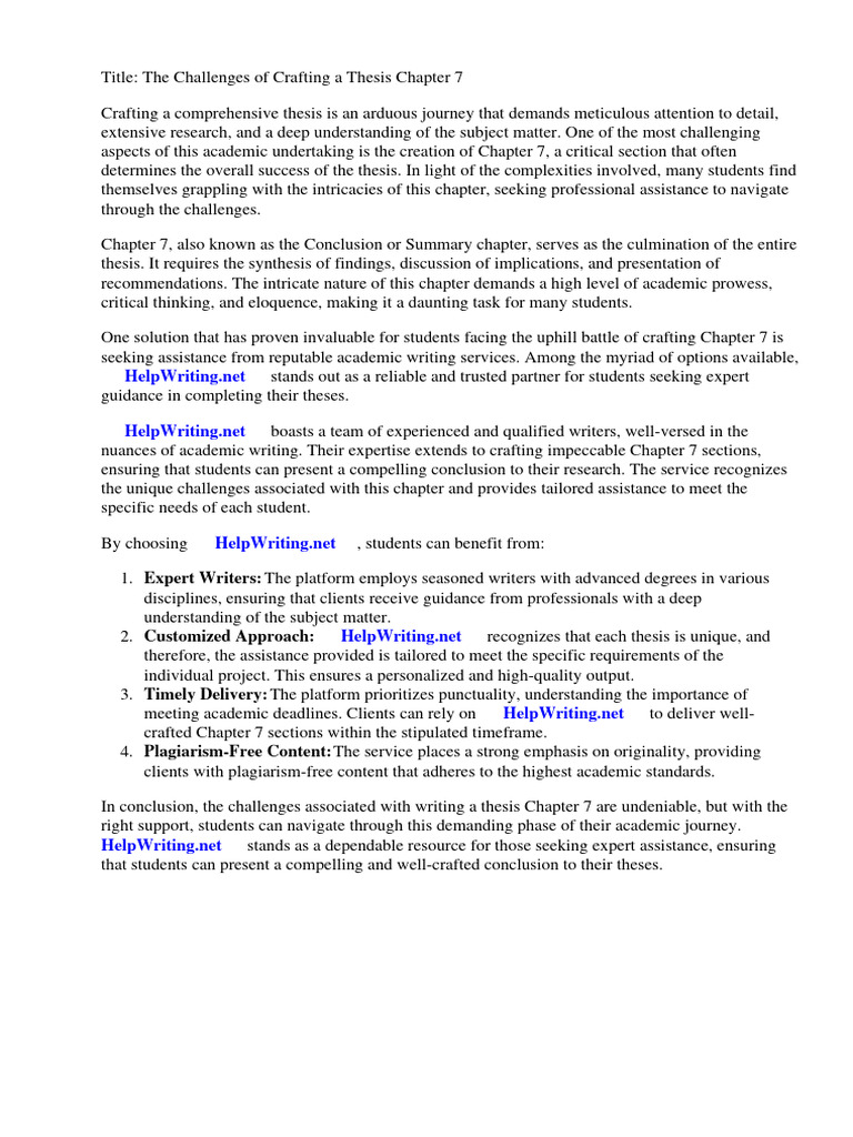 Sample Thesis Chapter 7 | PDF | Thesis | Methodology