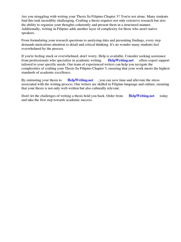 Thesis Sa Filipino Chapter 3 | PDF | Tagalog Language | Human Communication