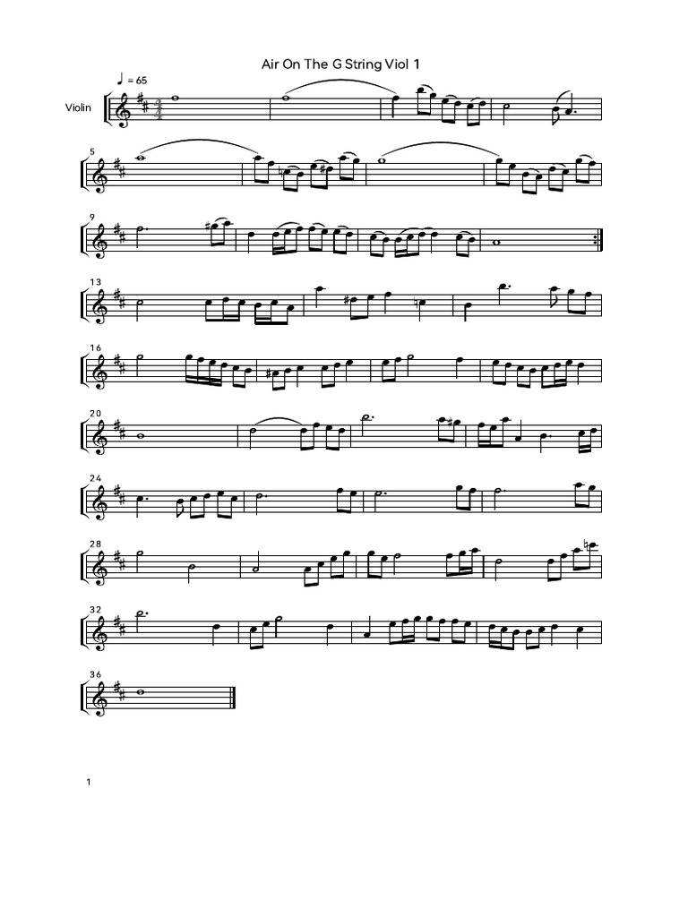 Air On The G String Violin 1 | PDF