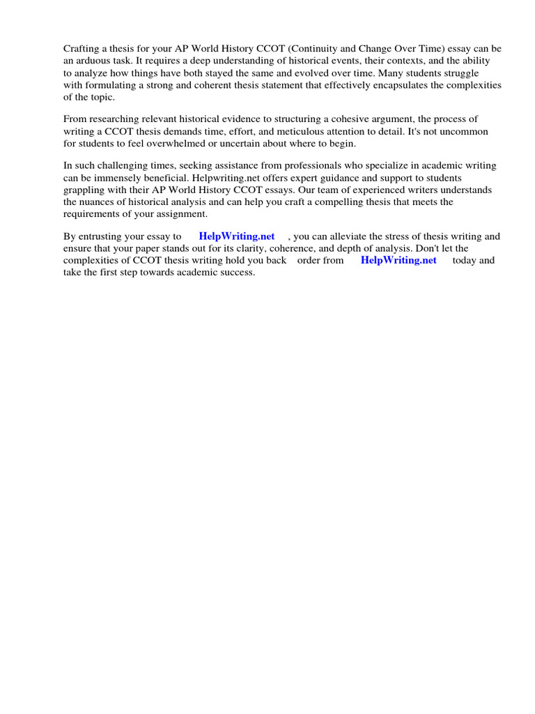 AP World History Ccot Thesis Example | PDF | Essays | Advanced Placement